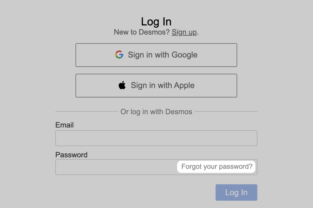 How do I reset my password? – Desmos Help Center