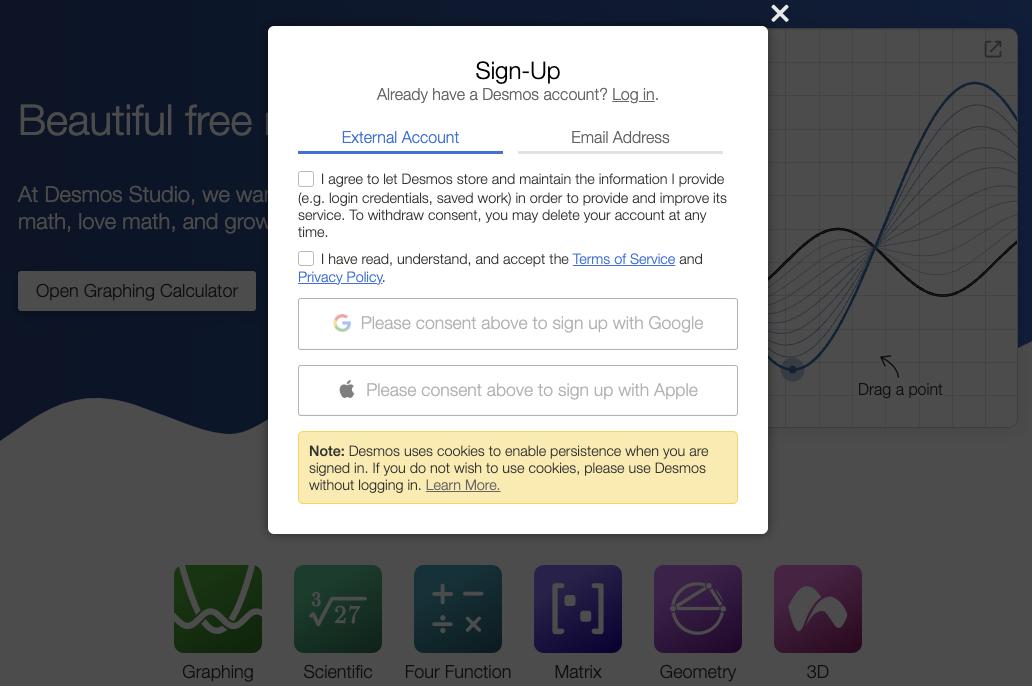 How do I set up a free account for Desmos Calculator Tools? – Desmos ...